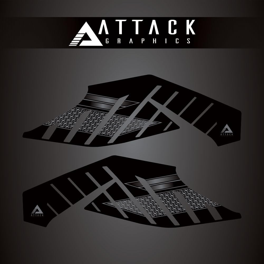 Attack Graphics Tank Protection Decals Sides Black/Grey For Suzuki V ...