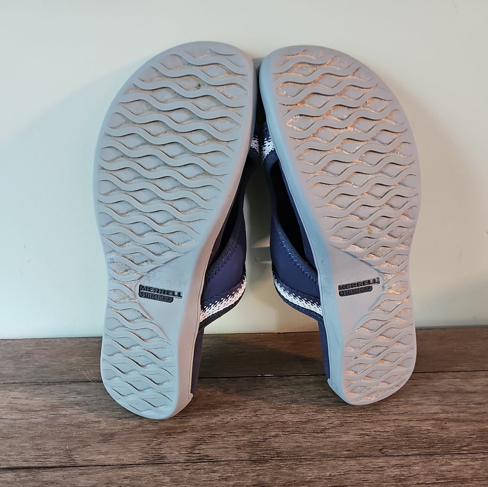 Merrell air Cushion memory foam Slip On slide sandal Navy Grey Women’s ...