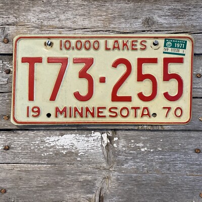 Minnesota License Plate 1970 #T73-255 MN ‘70 with ‘71 Tab | eBay