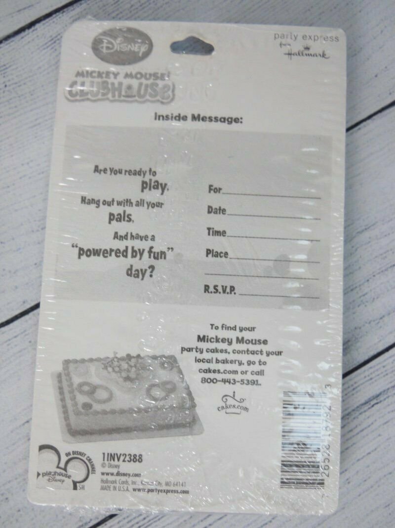 Disney Mickey Mouse Cog Party clubhouse 8 Cards invitations envelopes ...