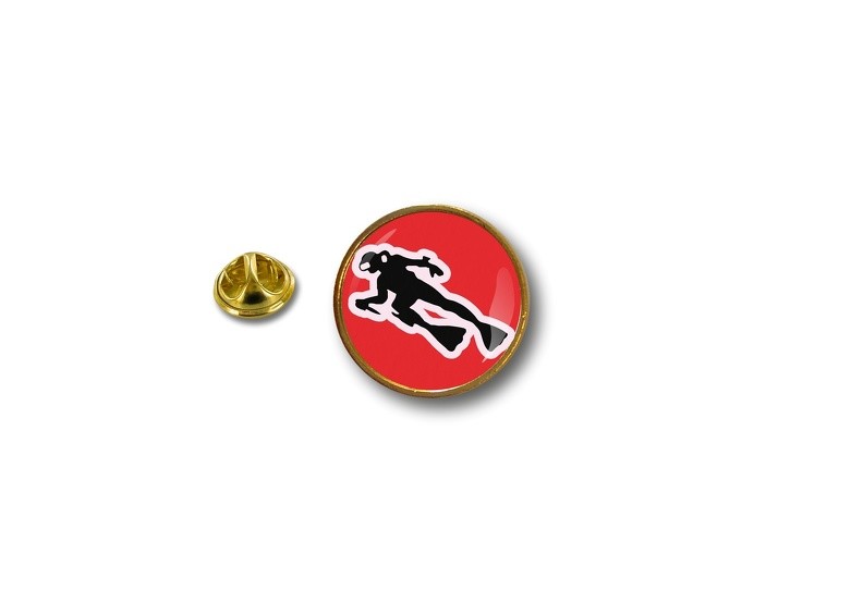 pins pin's flag badge metal lapel hat button flag scuba diver dive ...