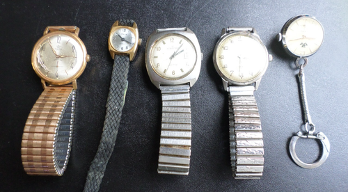 lot 5 Anciennes montres mécaniques ( ELIX REXA MICHEL HERBELIN MONTRE ...