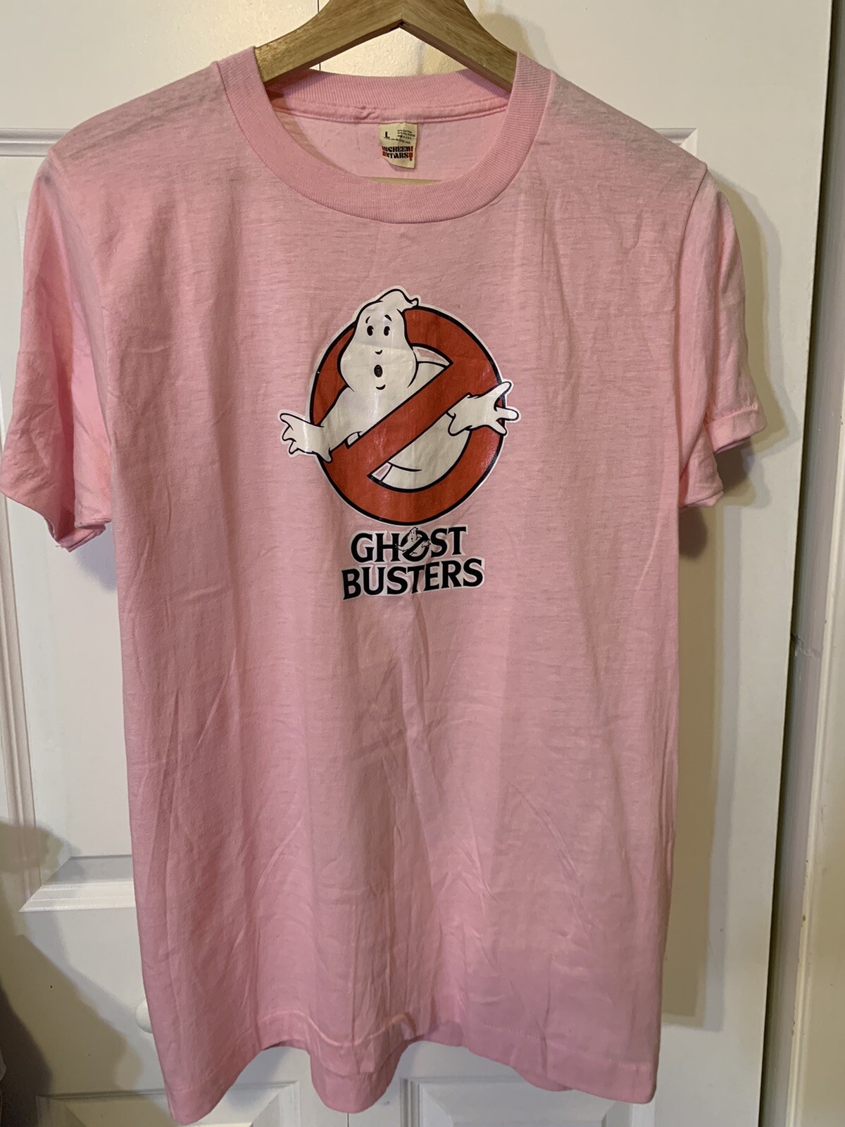 RARE VTG 80s Original Ghostbusters Pink Movie T Shirt… - Gem