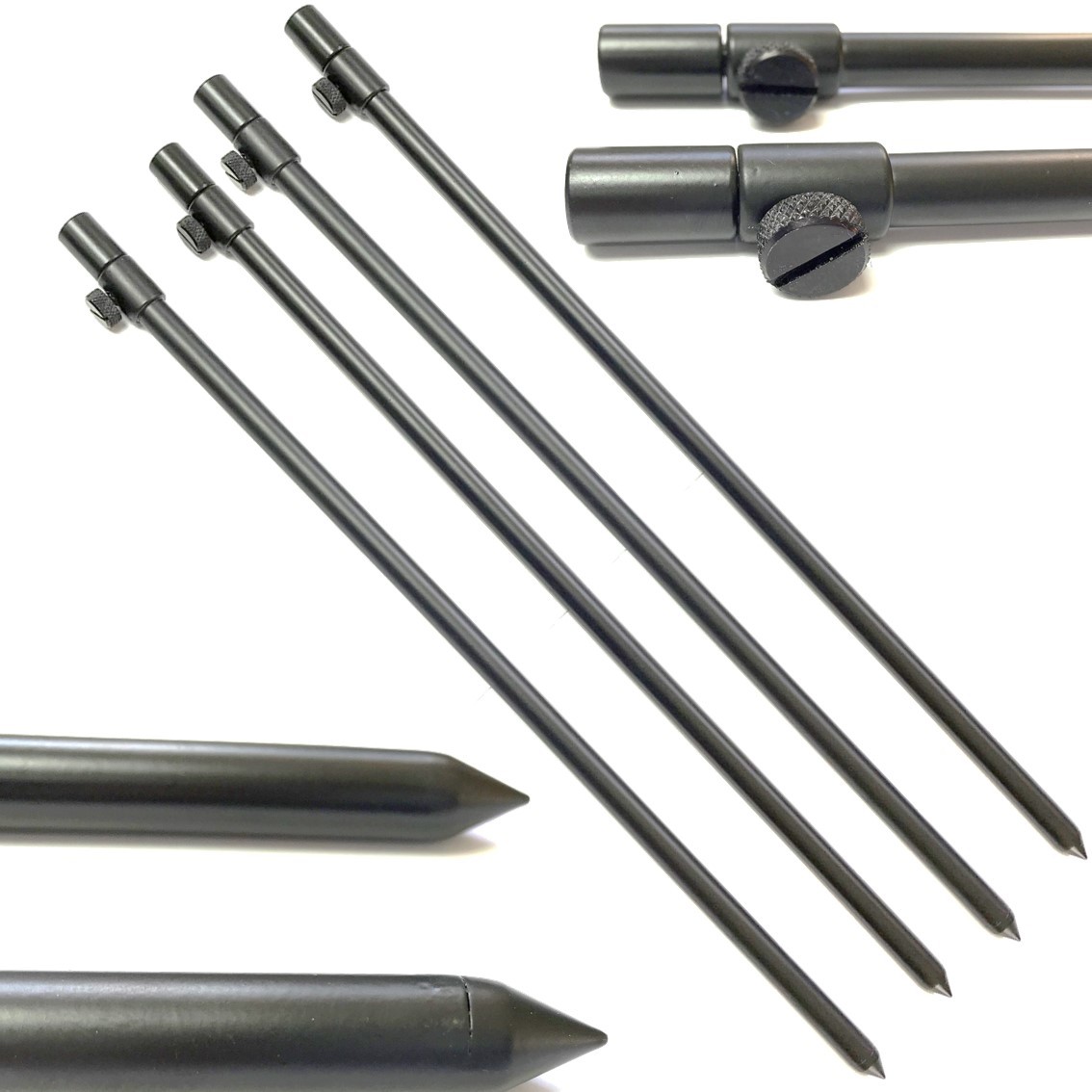 4 x 50-90cm Black Carp Coarse Aluminium BankSticks Bank Sticks Fishing ...