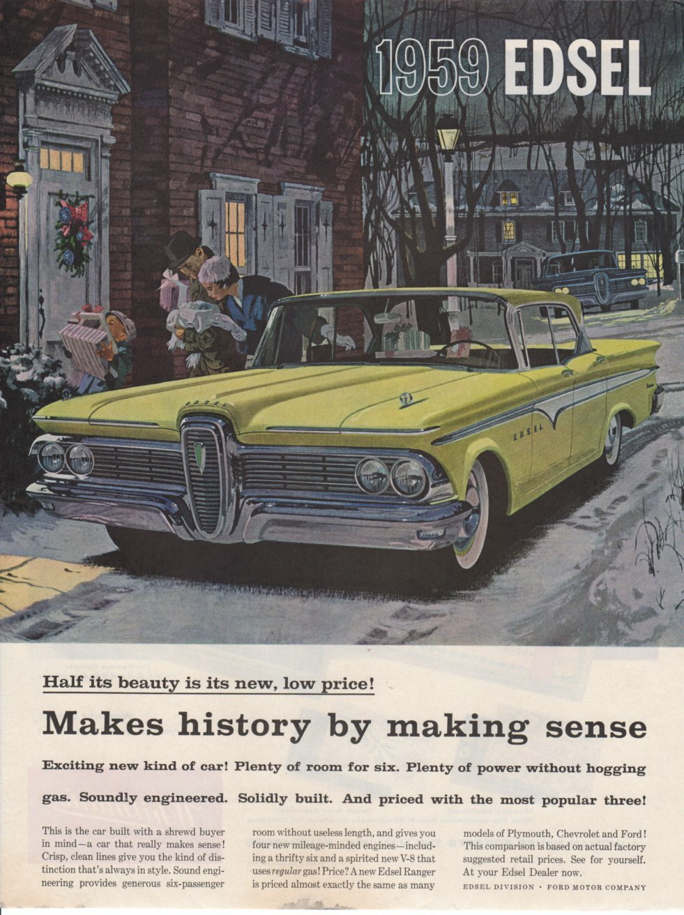 Vintage Print advertisement ad car EDSEL FORD 1959 Christmas Half its ...