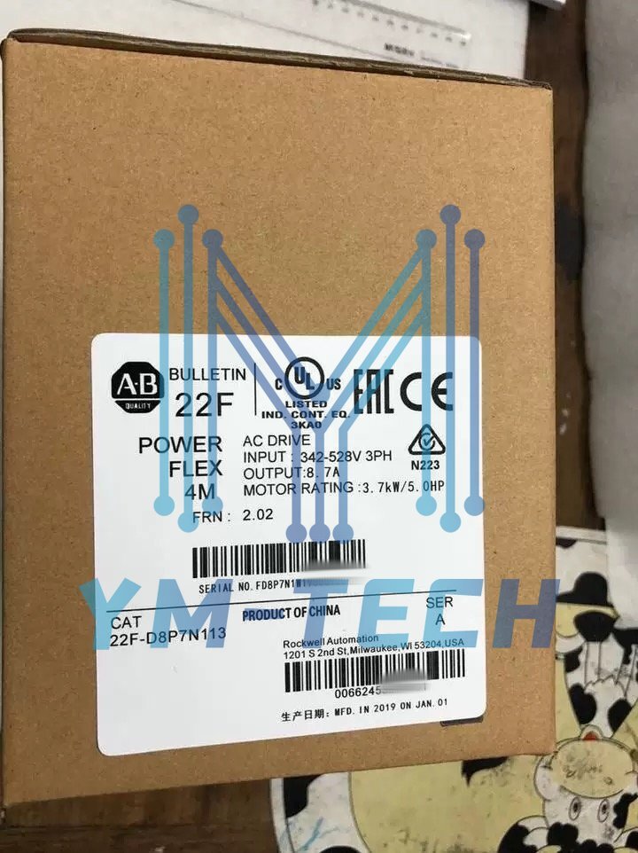 22FD8P7N113 Allen-Bradley 22F-D8P7N113 PowerFlex 4M 3.7KW 5.0 HP AC ...