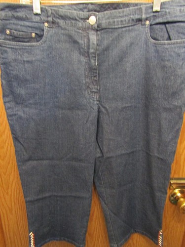 NWT WOMENS RUBY RD. CLAMDIGGER BLUE JEAN CAPRI PANTS SIZE 14 INSEAM 18 ...
