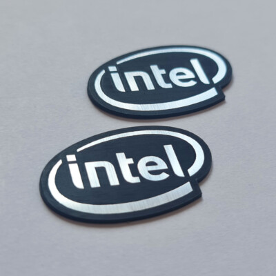 Intel - Sticker Case Badge Decal - Two Emblems ( 2005 - 2020 ) | eBay