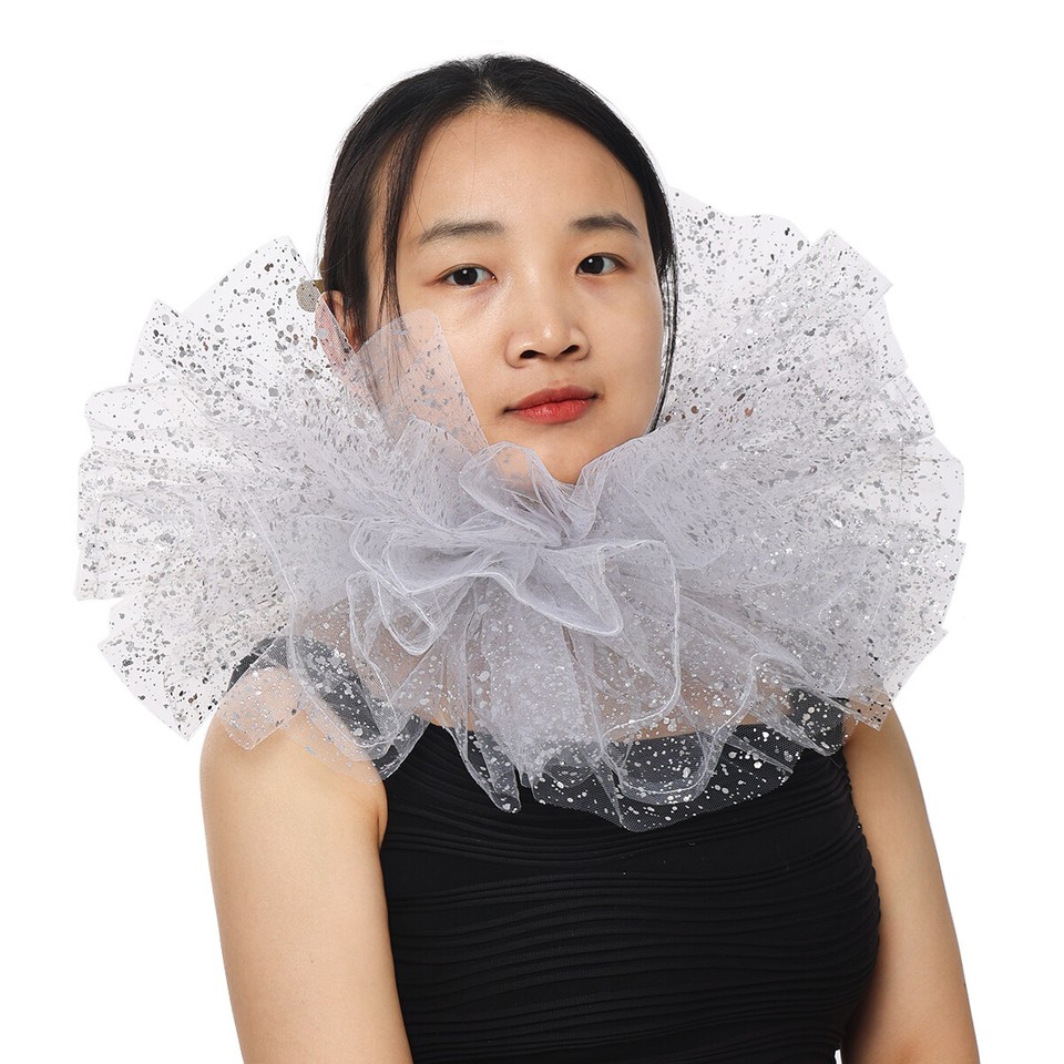 Medieval Mesh Neck Collar Elizabeth Ruff Circus Collar Halloween Clown ...