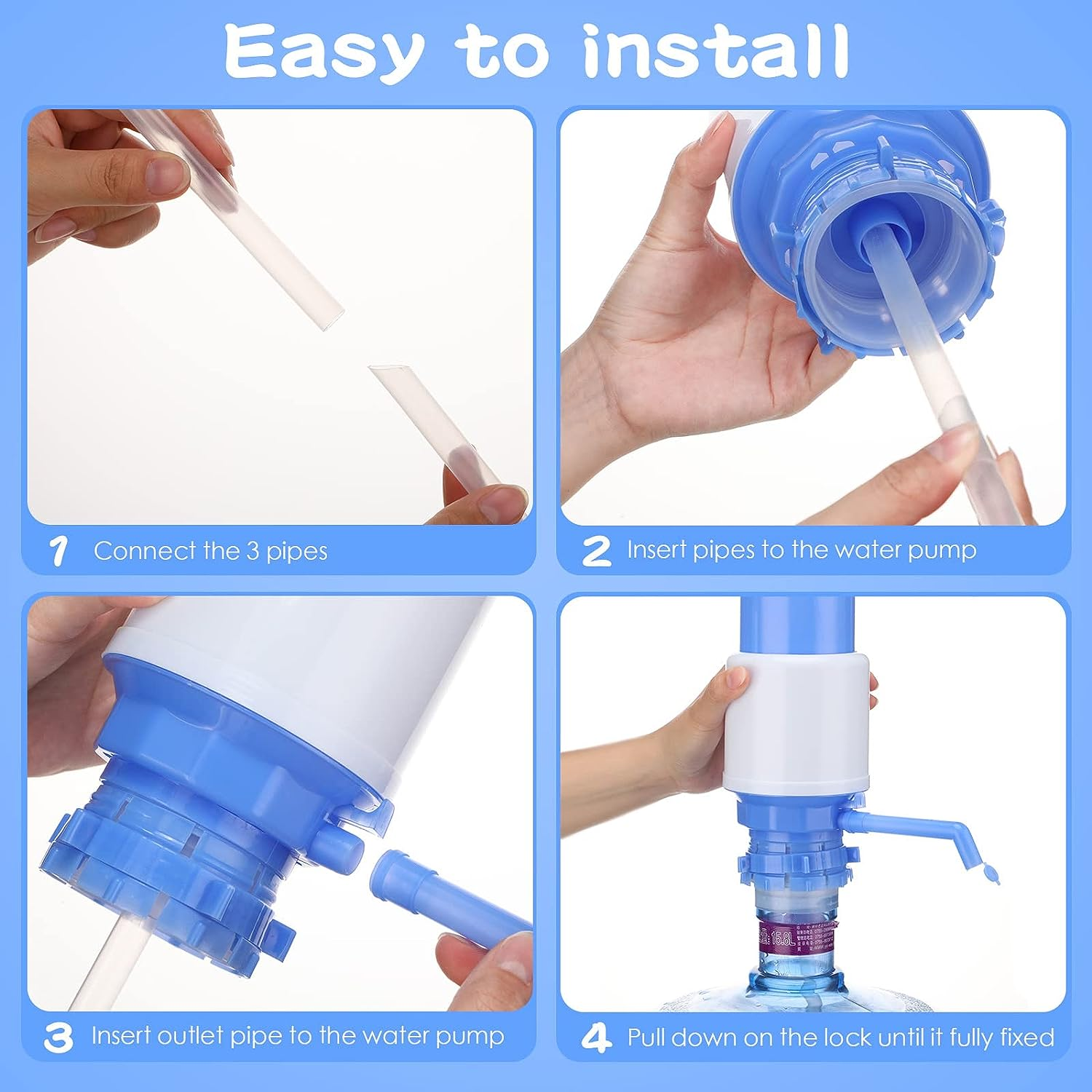 Water Bottles Pump Manual Hand Pressure Drinking Fountain Pressure Pump ...