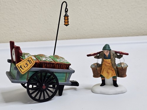 New Dept. 56 #5814-9 "Chelsea Market Fish Monger & Cart" Set 2 | eBay