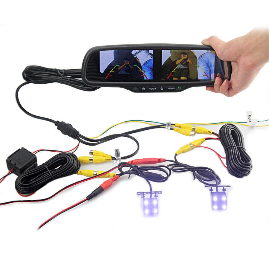 4.3'' TFT LCD Dual Screen 4CH HD Anti-glare Car Rear View Monitor ...