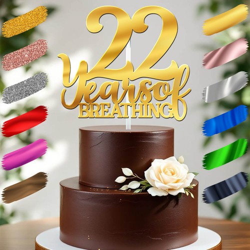 Years of Breathing Birthday Personalised Cake Topper Acrylic 3mm - 6 ...