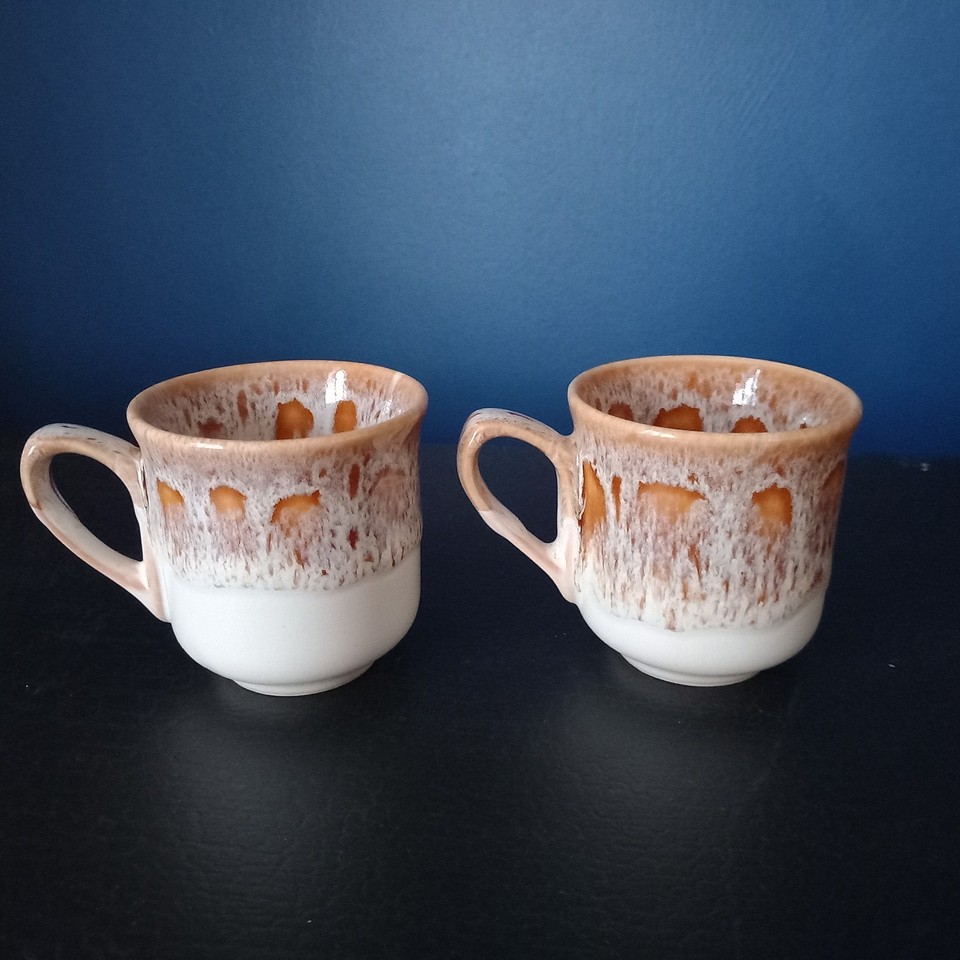 Pair Of Fosters Pottery Mugs, Honeycomb Drip Glaze Cornwall Studio ...