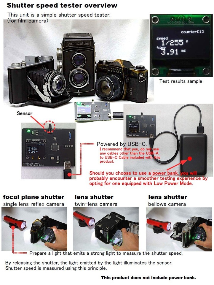 Shutter Tester w/ acc.(Let's check if your camera meets film cameras ...
