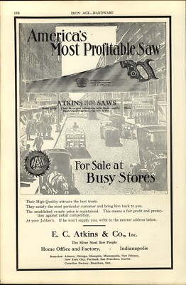 1911 PAPER AD E C Atkins Silver Steel Saw High Quality | eBay