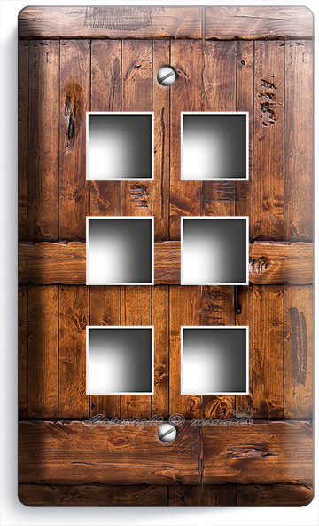 RUSTIC WOOD RANCH BARN DOOR LIGHT SWITCH OUTLET PLATE ROOM CABIN HOUSE ...