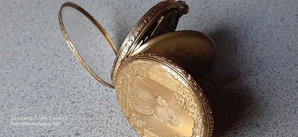 ANTIQUE MJ TOBIAS RARE LATE 1800'S BEN FRANKLIN 18K GOLD KW/KS POCKET ...