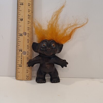 Vintage 1060's black Troll doll with orange hair 2 1/2" | eBay