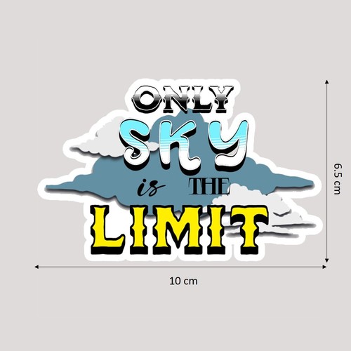 Only Sky Is The Limit Cloud Vinyl Die Cut Sticker, Laptop, Reusable ...