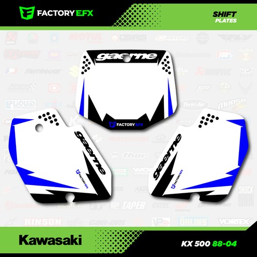 Number Plate # Graphic Kit fits KX 500 Graphics Decal Kx500 90-04 SHIFT ...
