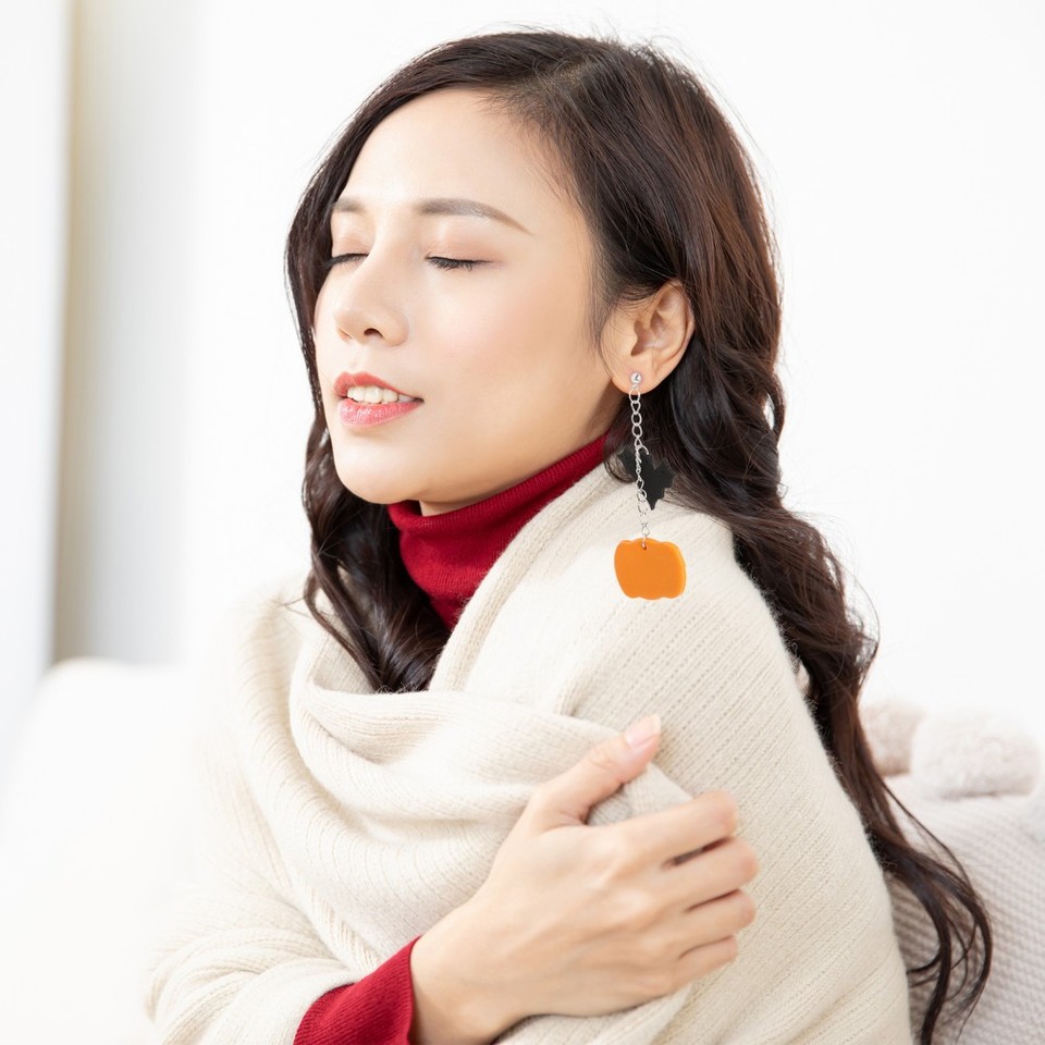 2 Pairs Halloween Bat Pumpkin Earrings Clay Earrings Dangle Jewelry bat ...