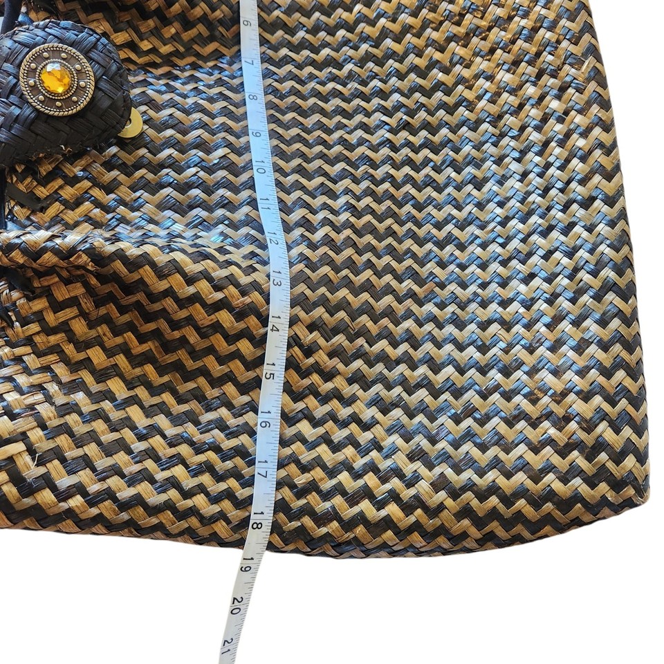 Sun ‘n’ Sand Beach Bag Tote Summer Purse Woven Fabric, Straw With Rope ...