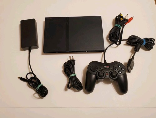 Sony PlayStation 2 Slim PS2 Console + Cables + Controller Bundle ...