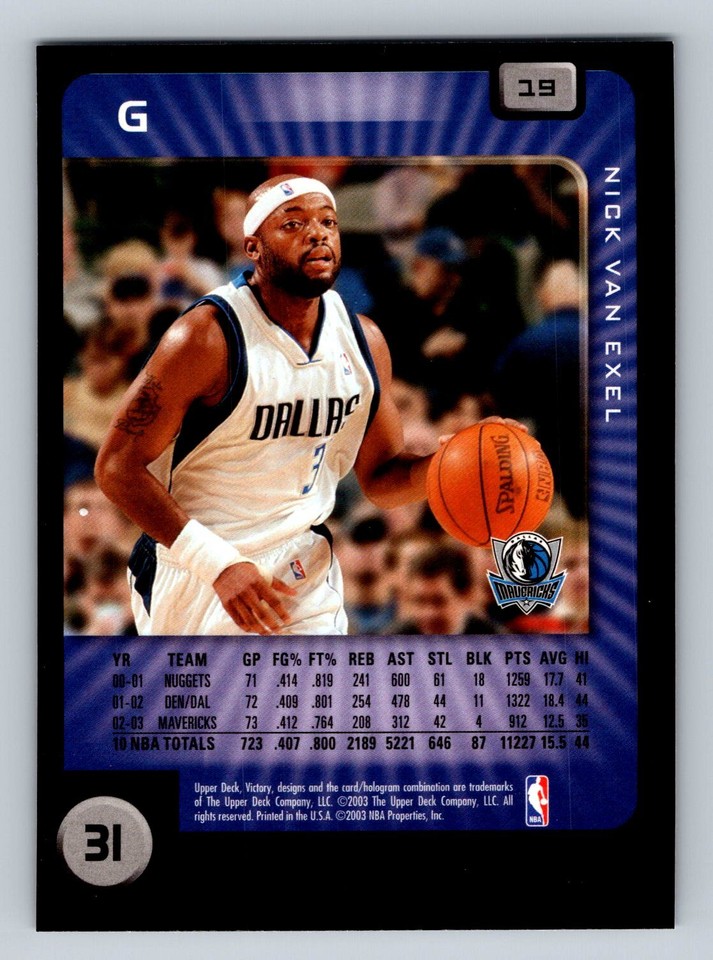 2003 Upper Deck Victory #19 Nick Van Exel NM/MT | eBay