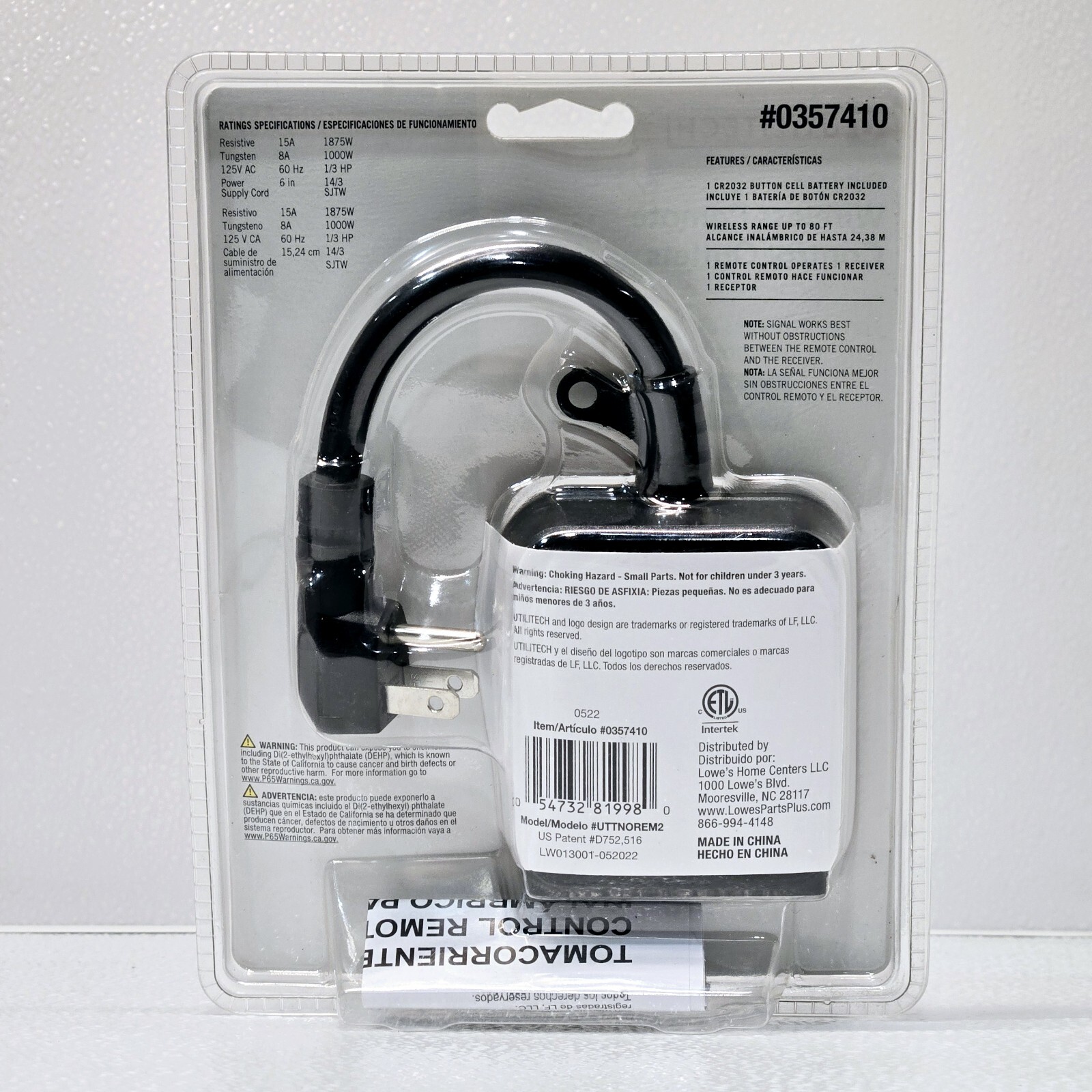 Utilitech Wireless Outdoor Remote Control Outlets 80ft Range 0357410 ...