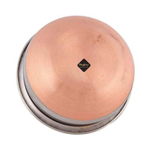 Set of 4 Stainless Steel Copper Bottom Serving Bowl Urli Handi Cookware ...