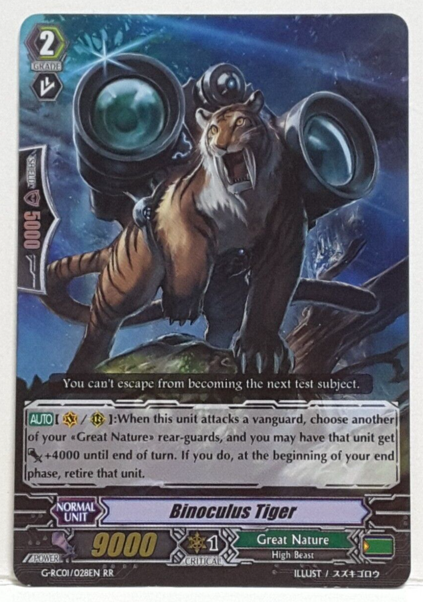 Bushiroad Cardfight Vanguard Binoculus Tiger G-RC01/028EN RR Great ...
