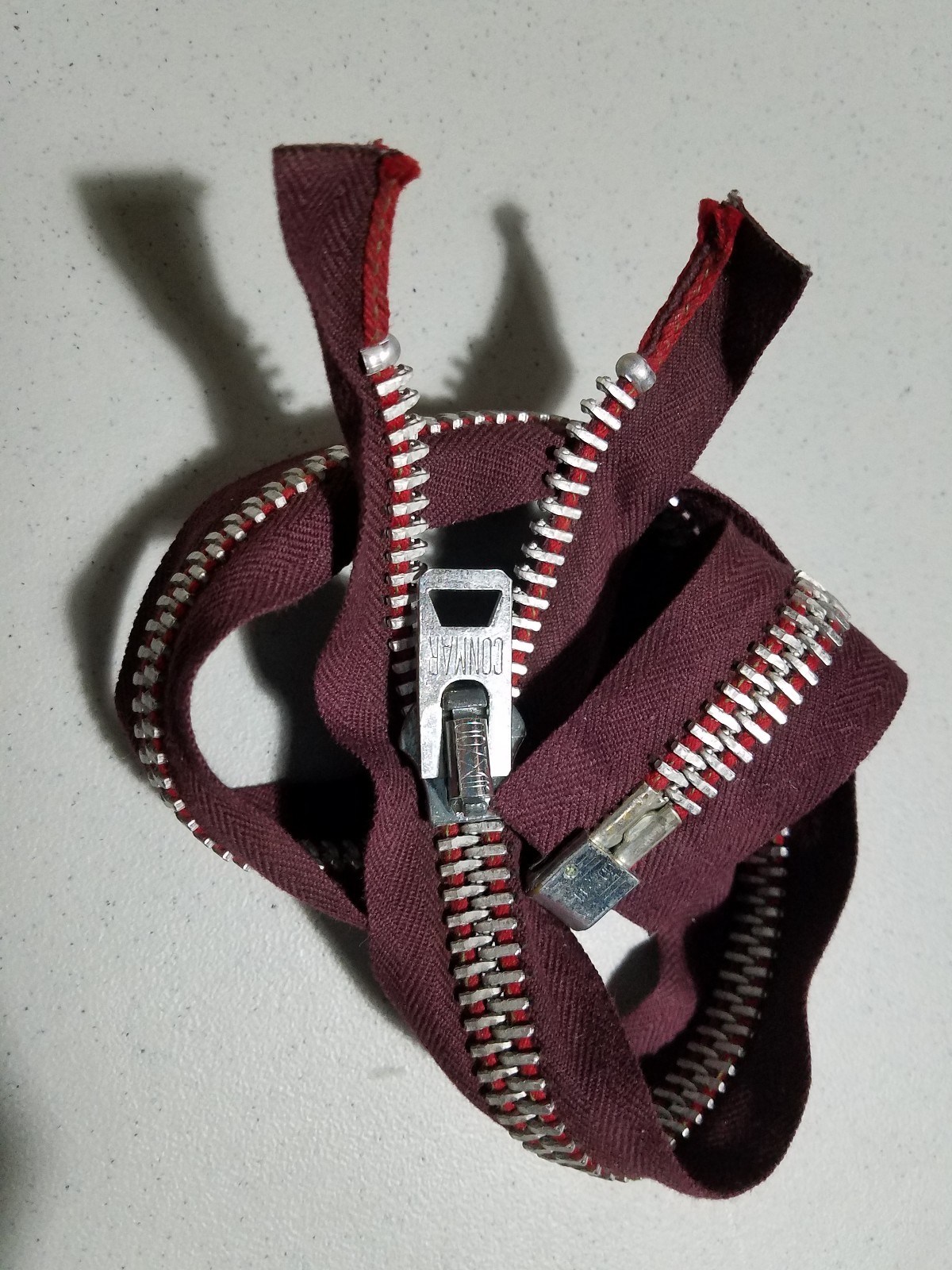 USA/Vtg.1954-65/"CONMAR"ZIPPER#10 SEPARATING/ALUMINUM Metal21"/PLUM ...