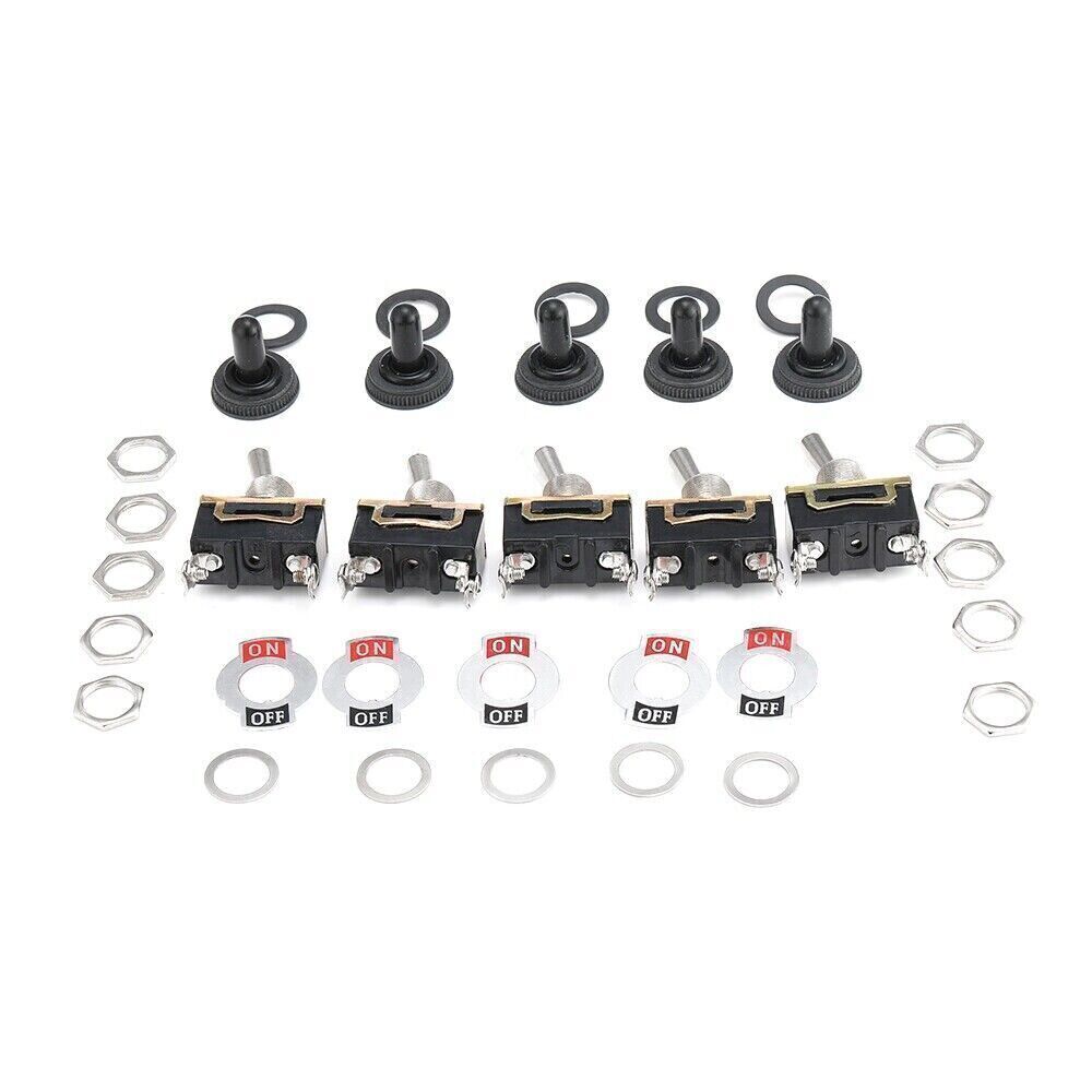 5Pc 12V Toggle Flick Switch WATERPROOF SPST ON OFF For Marine Car Dash ...