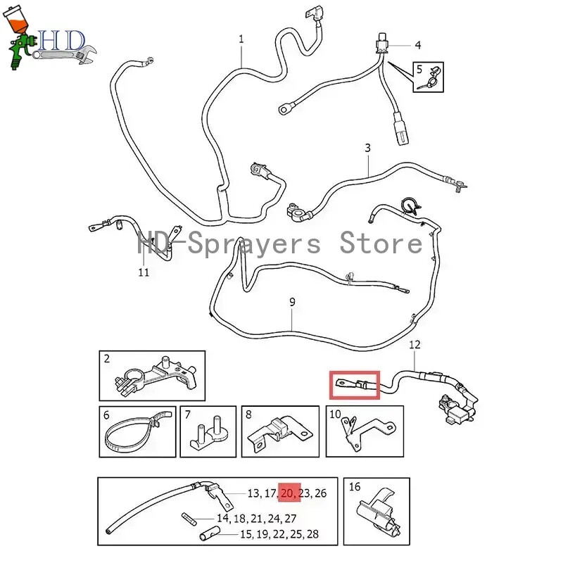 Car Positive Battery Cable Fuse Connector Head For Land Rover Range ...