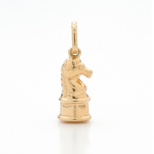 NEW 9ct Gold Charm Chess Knight 3D Pendant 375 Game 9KT Play Move ...