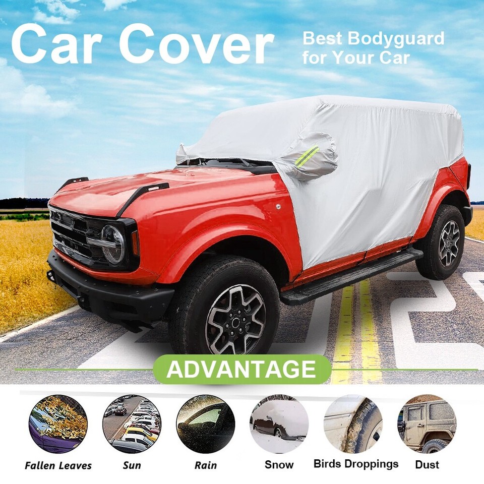 Half Car Cover for Bronco 2021 2022 4 Door Waterproof UV-Proof Outdoor ...