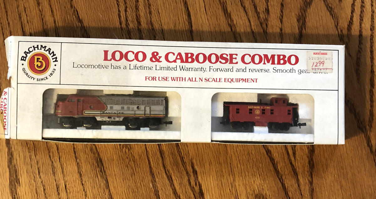 Bachmann Loco & Caboose Combo, Santa Fe Lock & B&O Caboose HO Scale | eBay