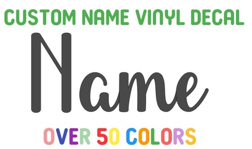 Custom Name Cursive Font Vinyl Decal Sticker Tumbler Water Bottle ...