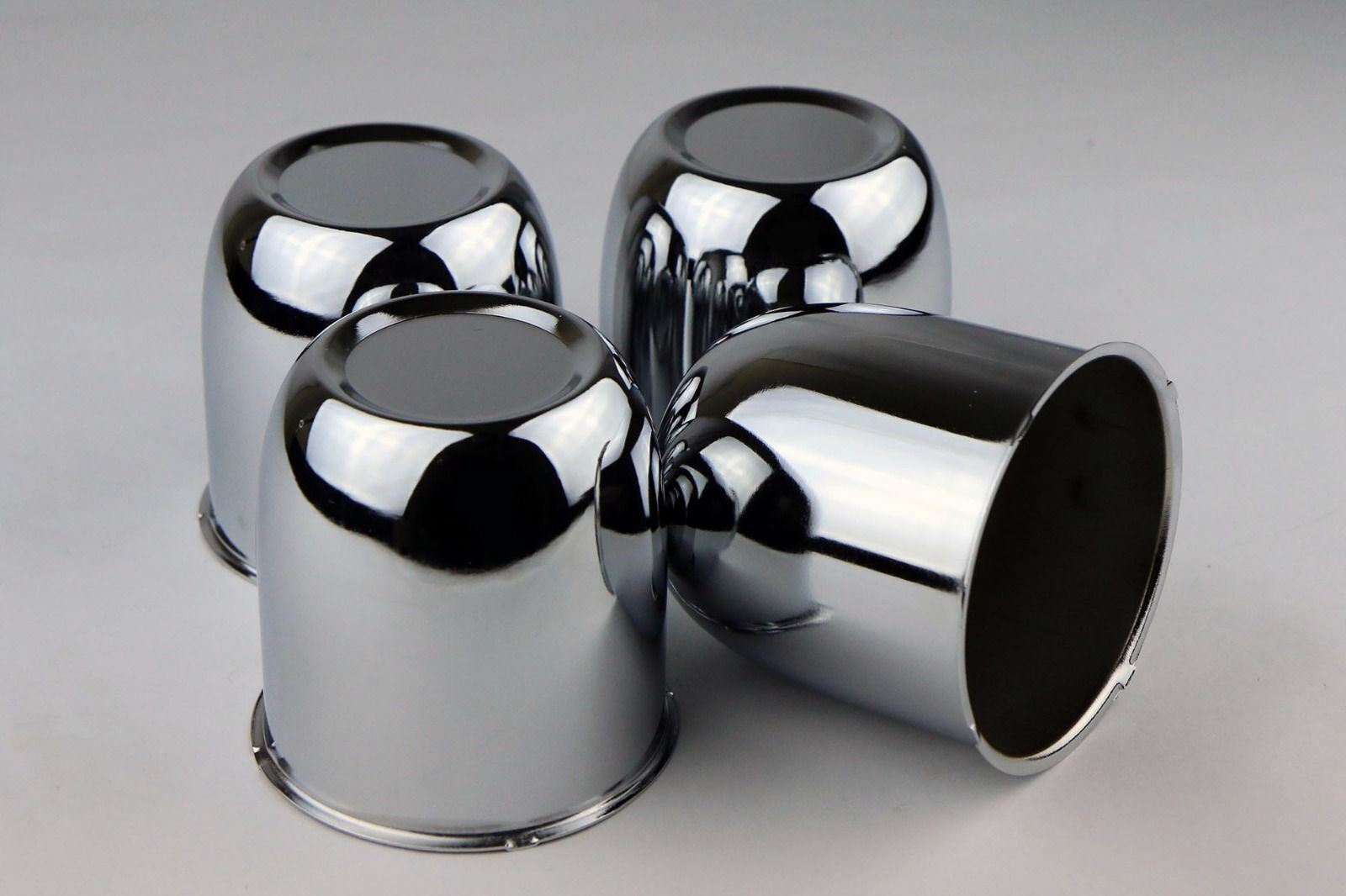 4 Push Through Chrome Center Caps Fit 3.30" Trailer Rims Center Bore ...