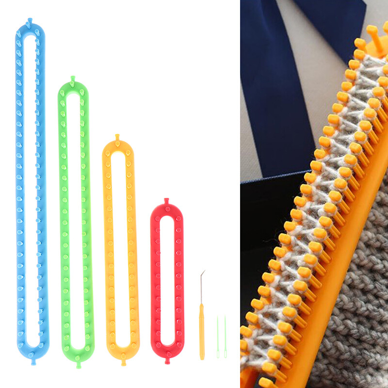 Rectangle Scarf Knitting Loom Kit Set Sewing Needle Scarves DIY Craft T ...