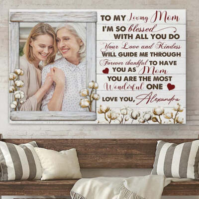 To My Loving Mom Personalized Canvas Gifts For Mom from daughter ...