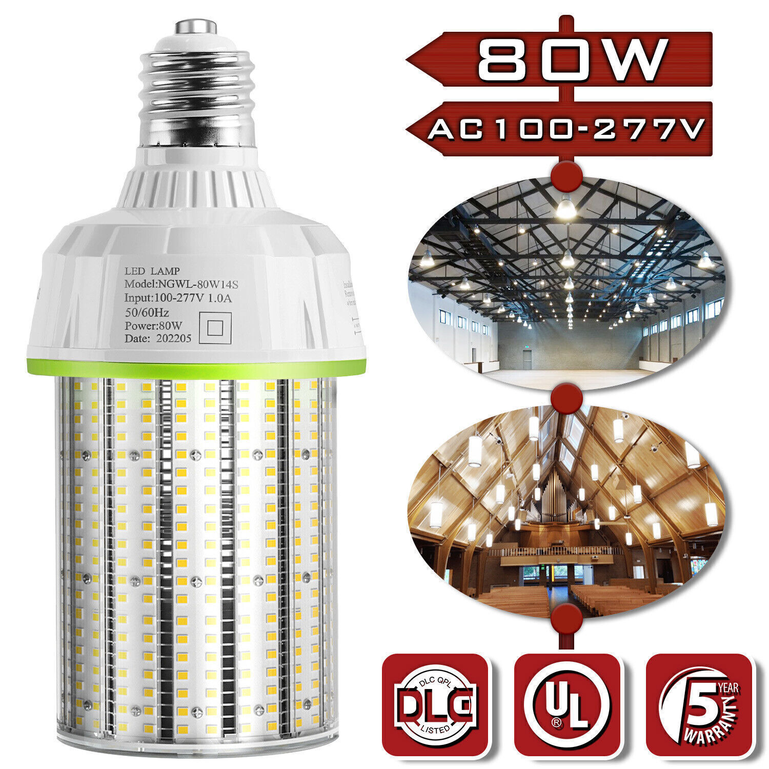 LED Corn Light Bulb 80W E39 Mogul Base for Warehouse Garage Workshop Gas Station | eBay