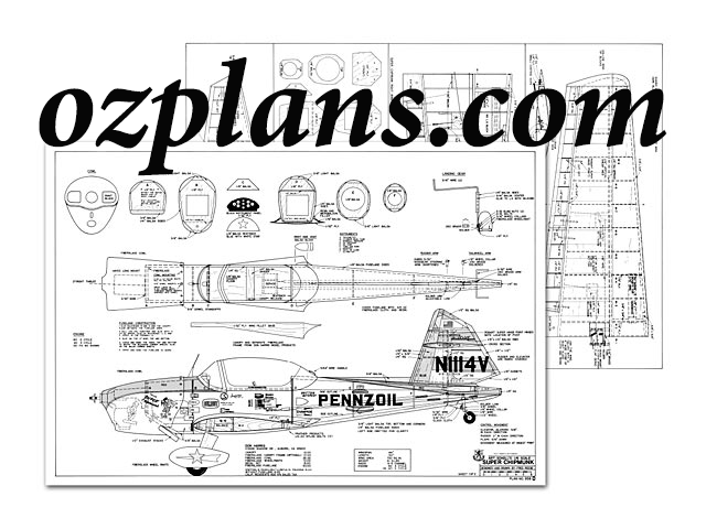 Super Chipmunk 1/6 Aerobatic 66" WS PRINTED RC AIRPLANE MODEL PLANS ...