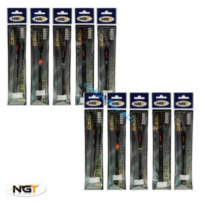 10 x NGT Pole Float Assorted Pole Rigs Carp Coarse Match Ready Tied ...