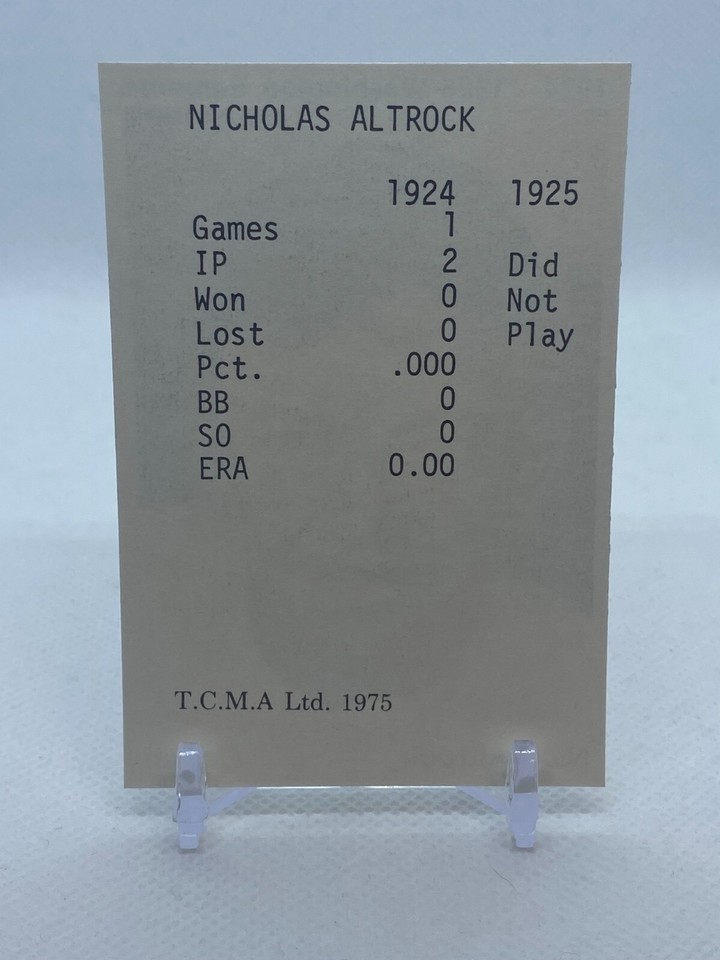 1975 TCMA 1924-25 Washington Senators Nick Altrock #2 | eBay