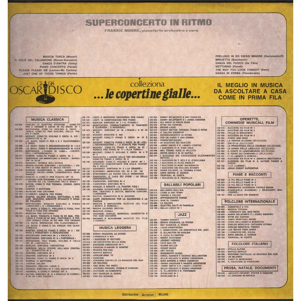 Frankie Moore LP Vinyl Superconcerto IN Rhythm / Gli Oscar Of Record ...