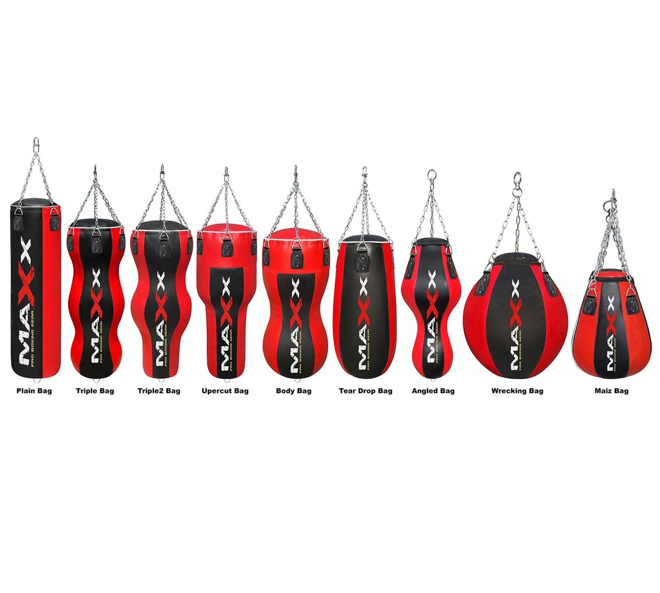 Maxx MAYA Leather Empty Punch Bag Kick Boxing MMA + Chains Unfilled | eBay