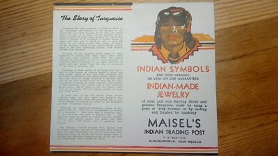 VTG MAISEL'S INDIAN TRADING POST INDIAN SYMBOLS PAMPHLET JEWELRY ...