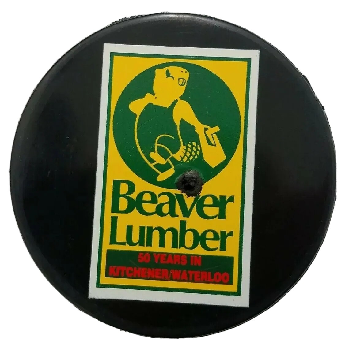 KITCHENER RANGERS INGLASCO PUCK MADE In CANADA HOLE! VINTAGE SPONSOR 🦫 ...